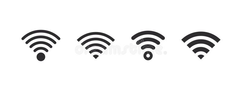 Wifi Icons Set. Wireless Internet Signs. Wireless Connectivity Icons ...