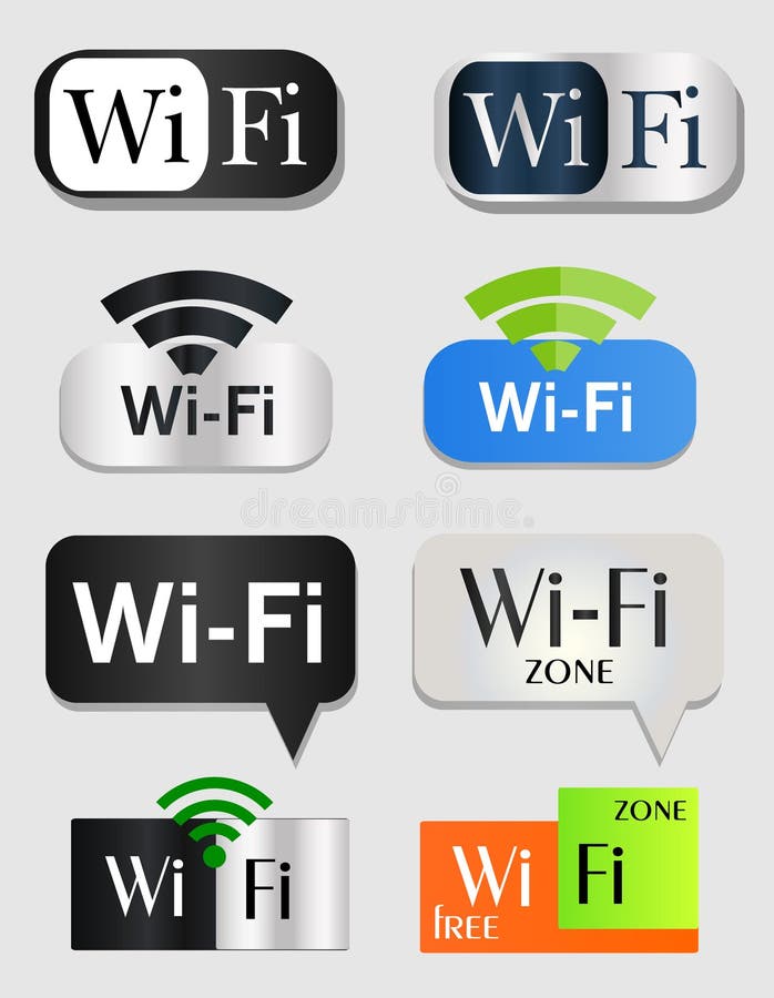 Wifi icons stock vector. Illustration of button, public - 46542247