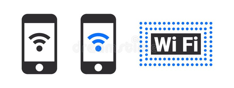 Wifi Icons. Wireless Icons and Conceptual Wifi Icons. Phone Icon with ...