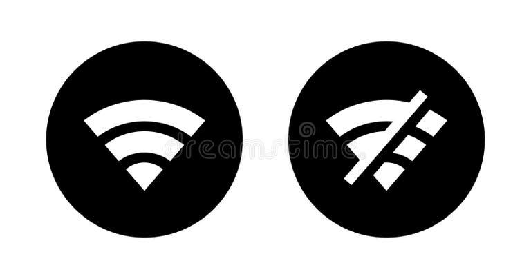 Wifi Internet Connected Disconnected Icon Vector. Wireless Network on ...