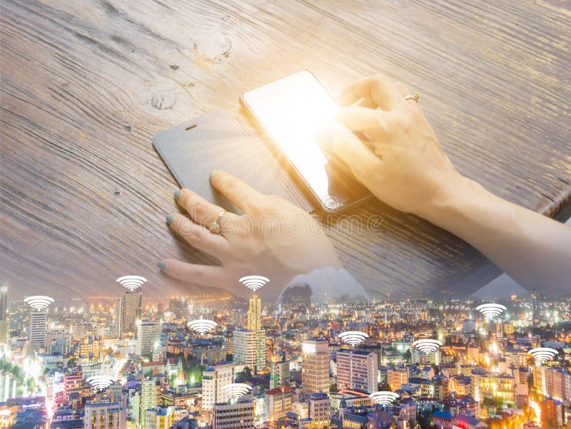 WiFi Internet Connection Wireless Smartphones Stock Image - Image of ...