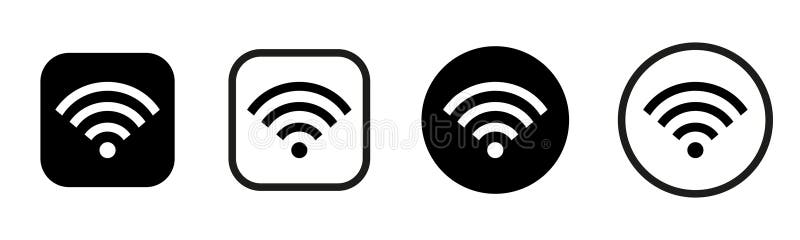Wifi Internet Icons Symbol Set, Wifi Logo Button Collection Stock ...