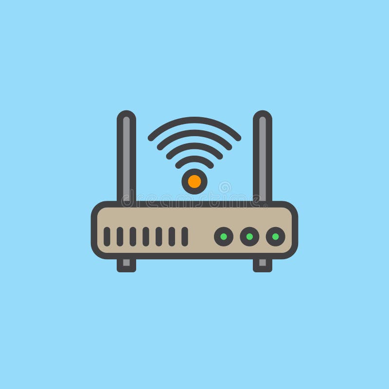 WIFI, Internet Router Line Icon, Outline Vector Sign, Linear Style ...