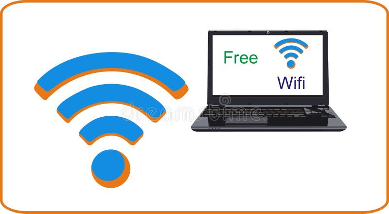 Wifi and laptops stock illustration. Illustration of lateral - 44556080