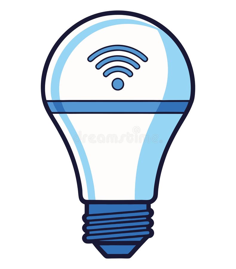 WiFi light bulb stock vector. Illustration of wifi, appliance - 356848058