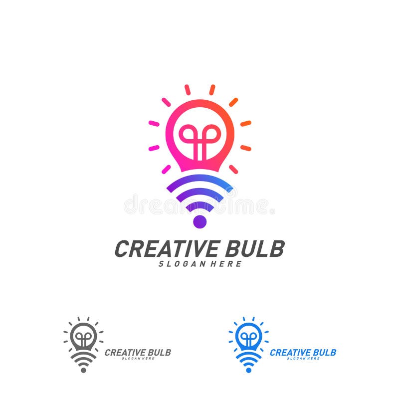 Wifi Light Bulb Logo Design Concept Vector, Smart Bulb Logo Template ...