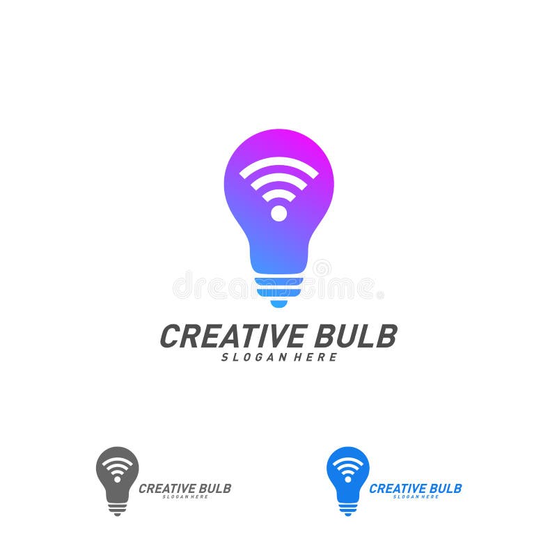 Wifi Light Bulb Logo Design Concept Vector, Smart Bulb Logo Template ...