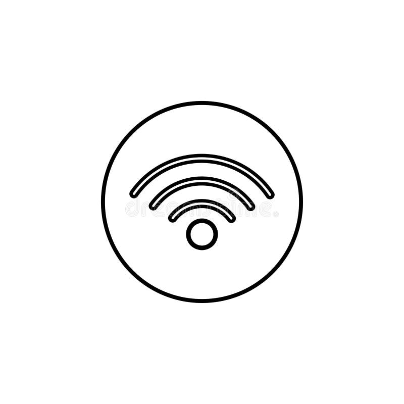 No Wifi Line Icon, Prohibited and Ban, Internet Forbidden Sign, Vector ...