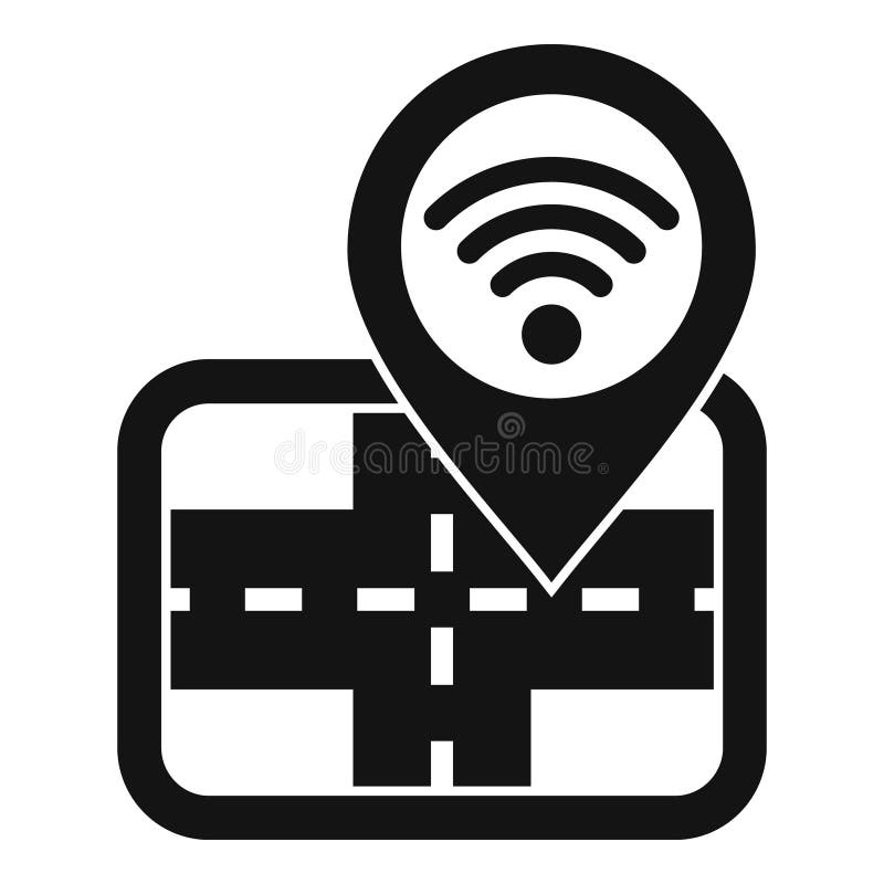 Wifi Location Icon Showing Public Network Spot with Wireless Internet ...