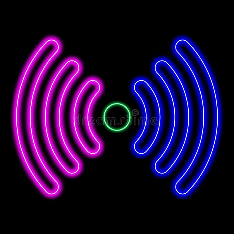 Wifi Neon Symbol Logo Cyberpunk Stock Illustration - Illustration of ...