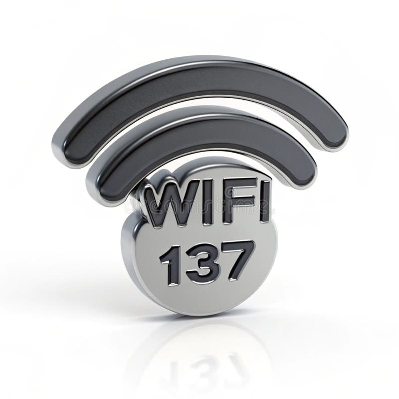 Wifi Logo 3D Render on White Background Stock Illustration ...