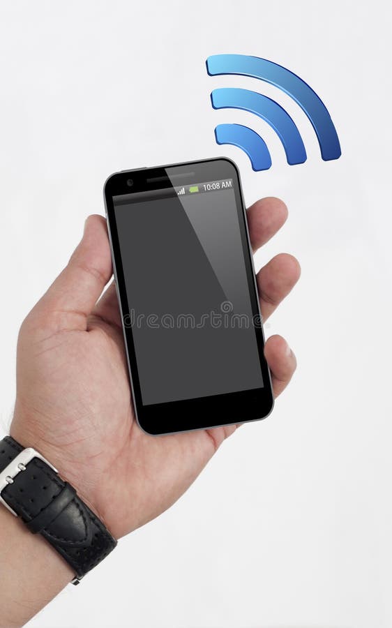 Wifi on Smart Phone stock image. Image of comuter, sign - 34751885