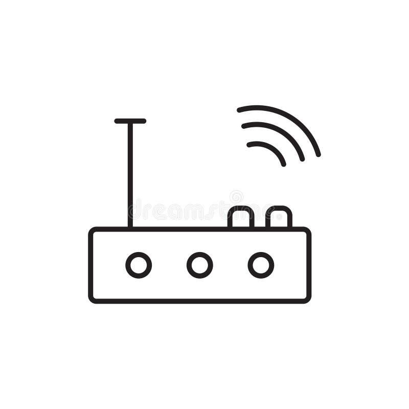 Wifi modem icon vector stock vector. Illustration of thin - 348420506