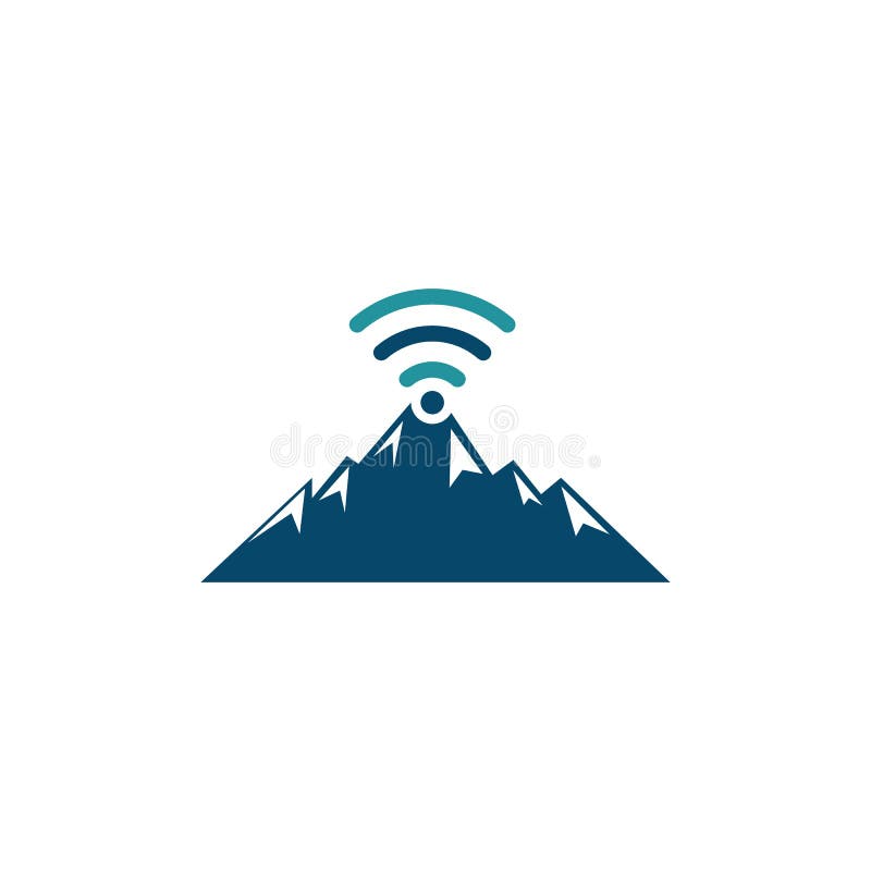 Wifi Mountain Logo Icon Design. Mountain Signal Icon Stock Vector ...