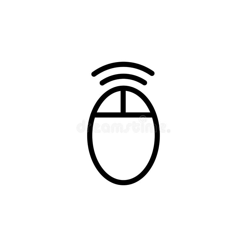 Wifi Mouse Line Icon in Flat Style Vector for App, UI, Websites. Black ...