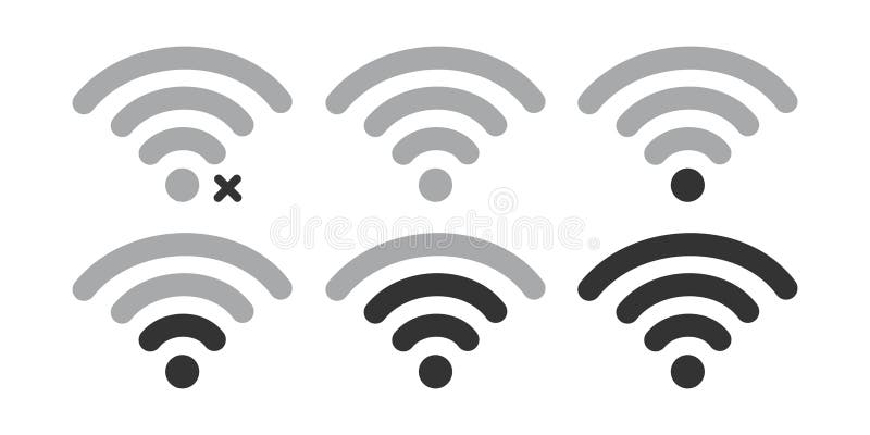 Wifi Network and Antenna Wireless Status Internet Indicator. Stock ...