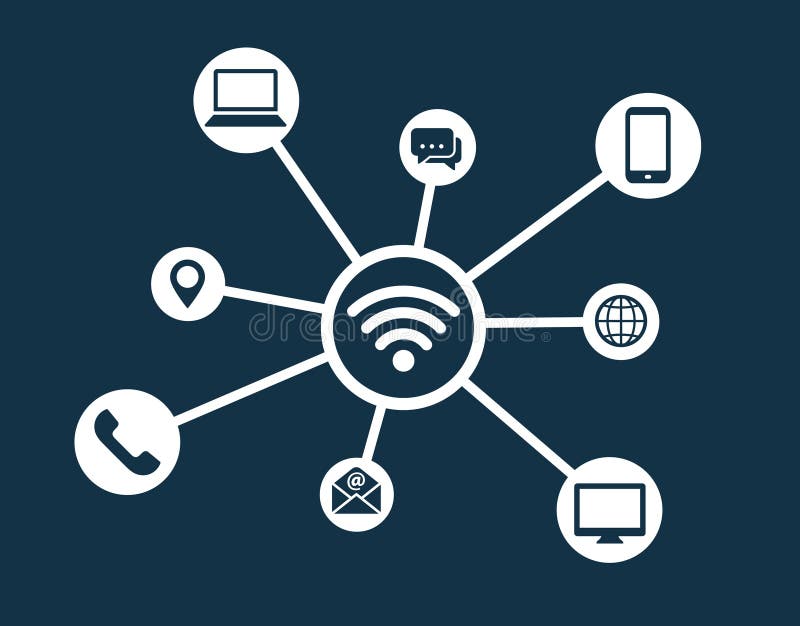 Wifi Network Connection Concept Icon Symbol Vector Illustration Stock ...