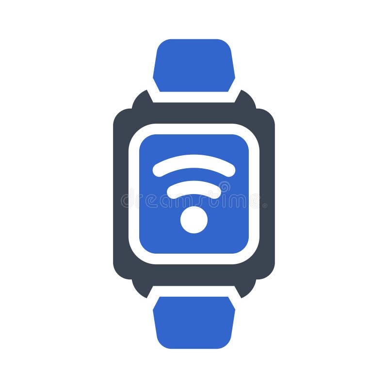 WiFi Network, Smart Watch Icon Stock Vector - Illustration of clock ...
