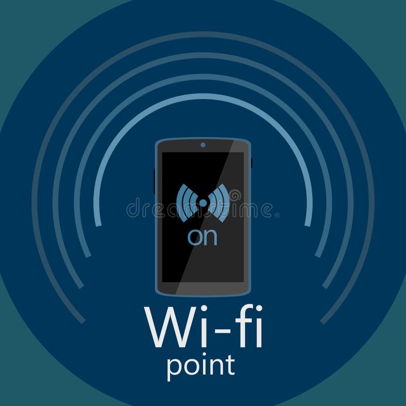 Wifi Point Icon on Mobile Vector Editorial Image - Illustration of ...