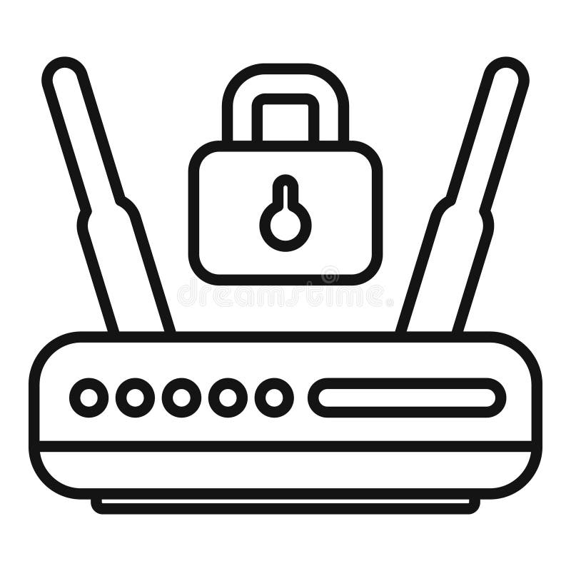 Wifi Router Being Secured with a Padlock for Internet Security Stock ...