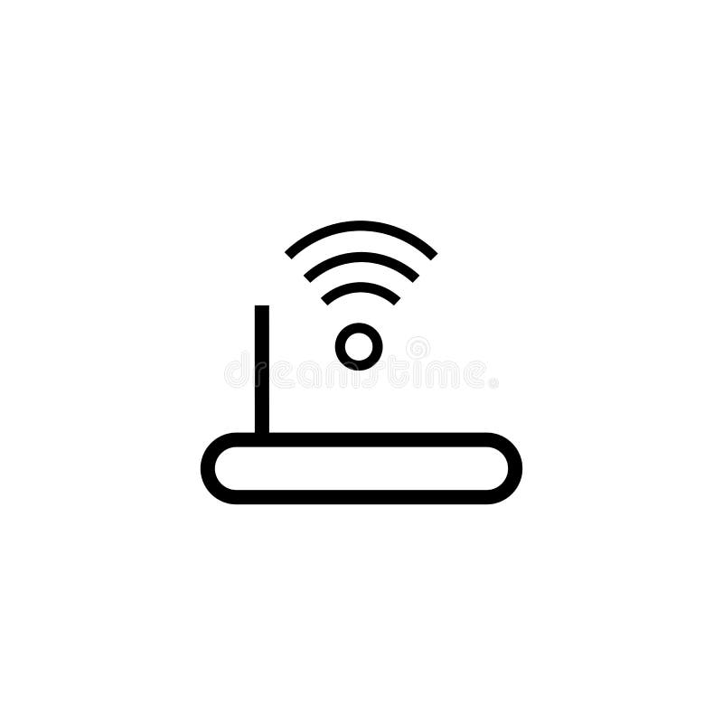 Wifi Router Black Sign Icon and Wifi Sign. Vector Illustration Eps 10 ...