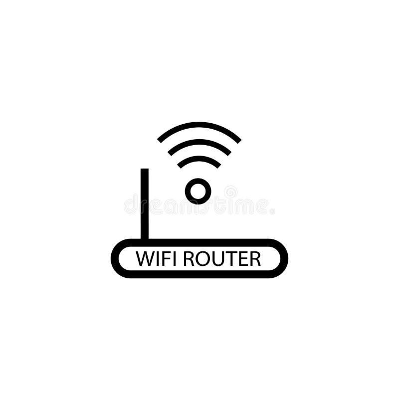 Wifi Router Black Sign Icon and Wifi Sign. Vector Illustration Eps 10 ...