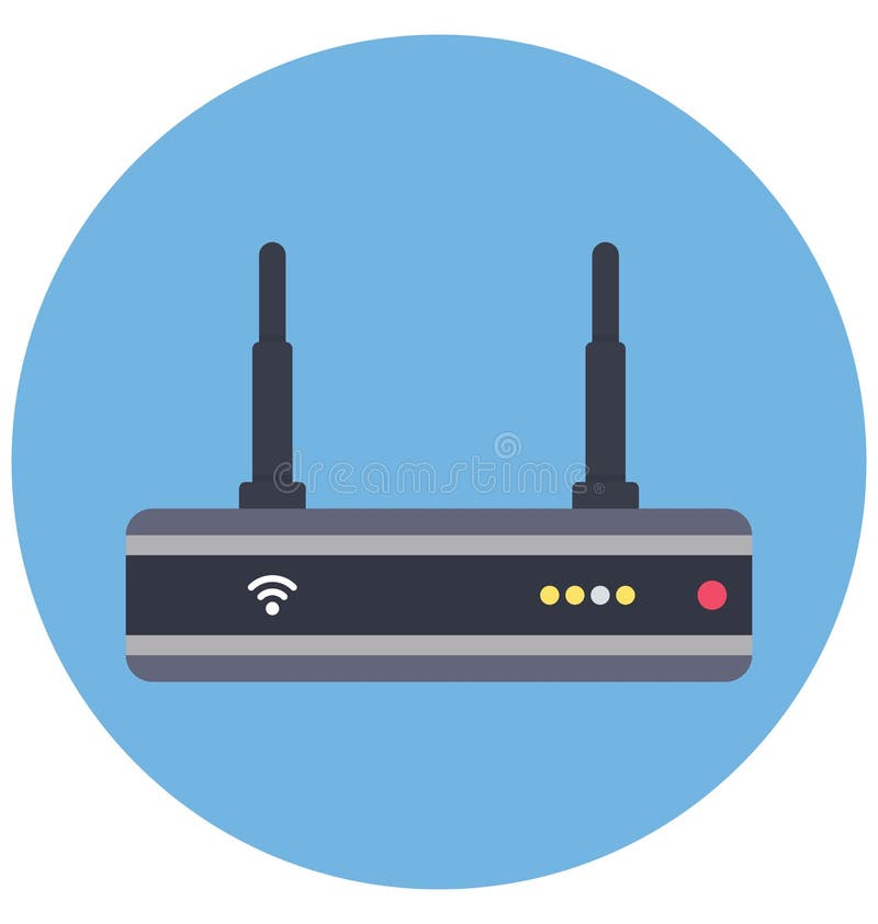 Wifi Router Color Isolated Vector Icon that Can Be Easily Modified or ...