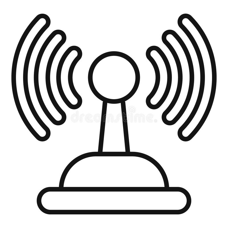 Wifi Router Emitting Signal Icon with Waves Spreading Stock ...