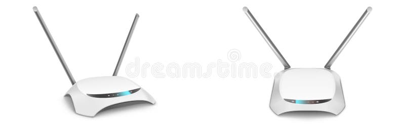 Router Front View Vector Icon Connection Access Isolated White ...