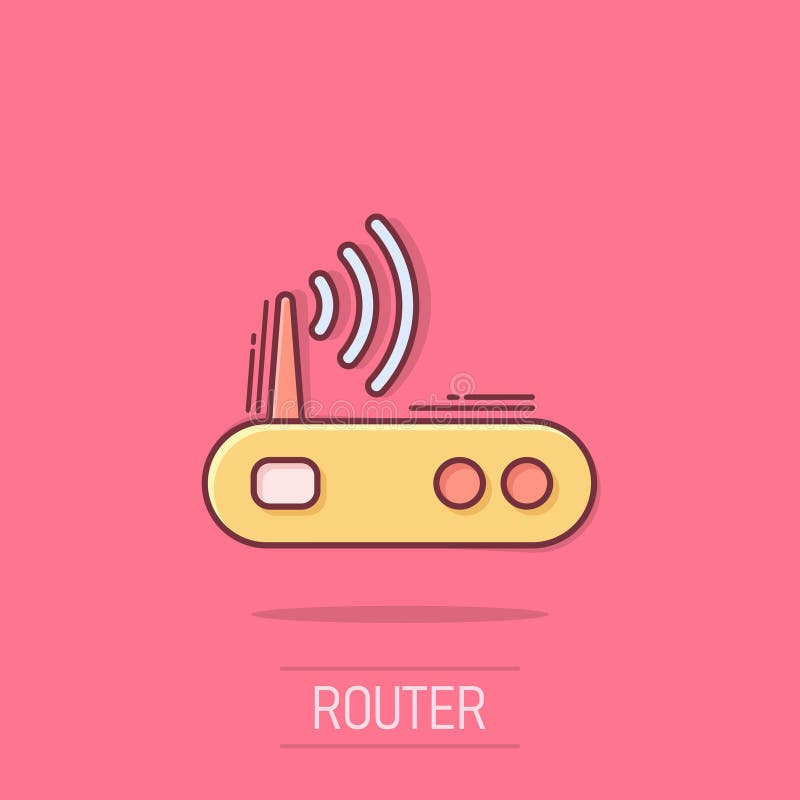 Wifi Router Icon in Comic Style. Broadband Cartoon Vector Illustration ...