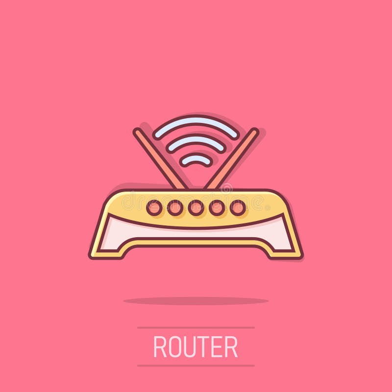 Wifi Router Icon in Comic Style. Broadband Cartoon Vector Illustration ...