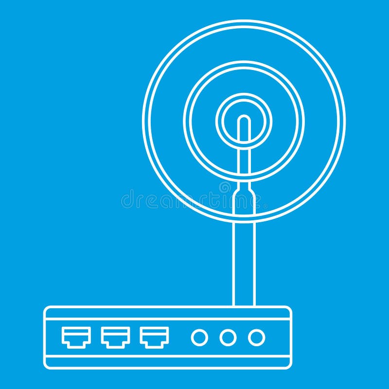 Wifi router icon white stock vector. Illustration of socket - 96412945