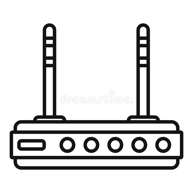 Wifi Router Icon, Outline Style Stock Vector - Illustration of business ...