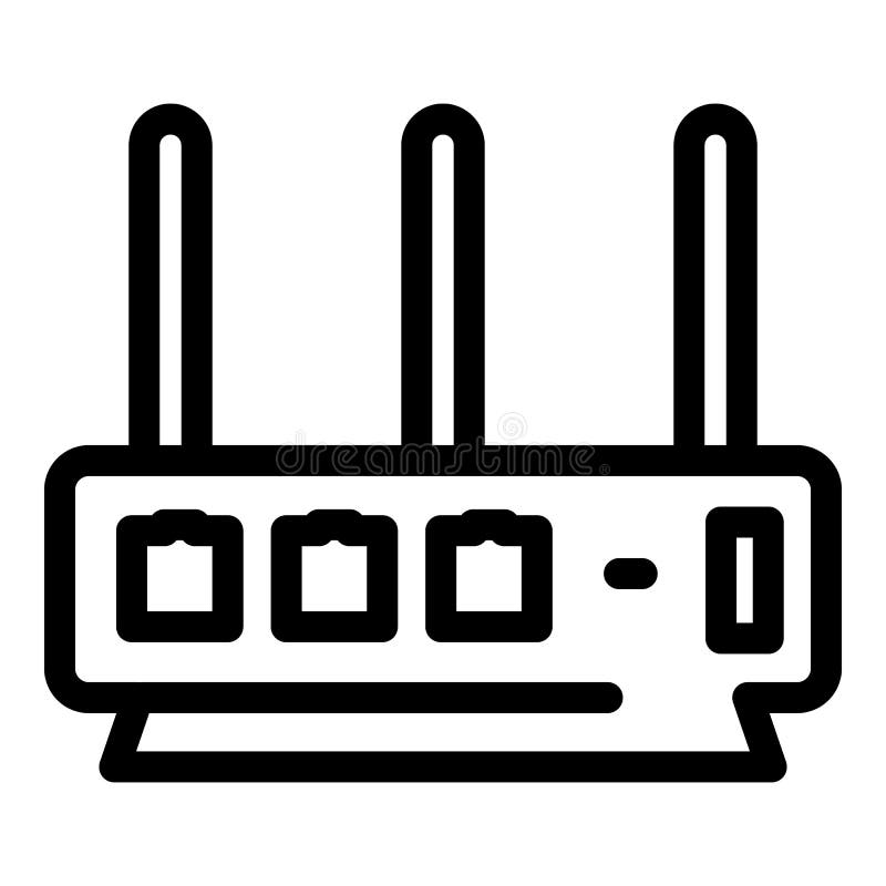 Wifi router icon white stock vector. Illustration of socket - 96412945