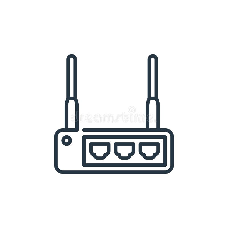 Wifi Router Icon Vector from Cyber Security Concept. Thin Line ...