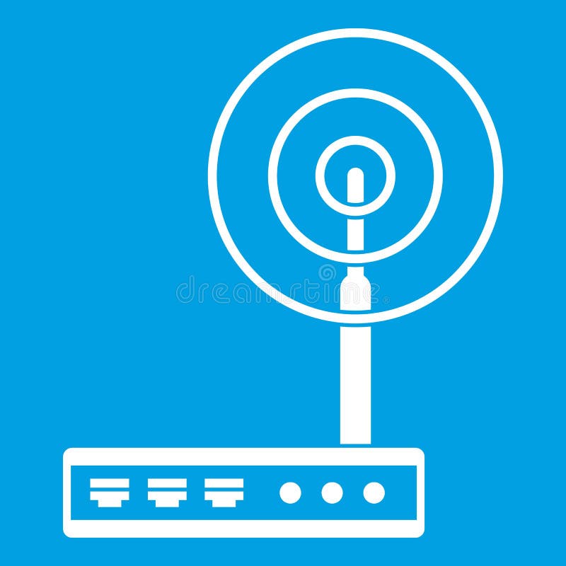 Wifi router icon white stock vector. Illustration of socket - 96412945