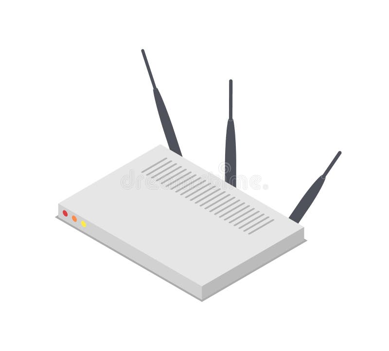 Wi-fi Router Isometric Icon. 3d Line Art Technical Drawing. Editable ...