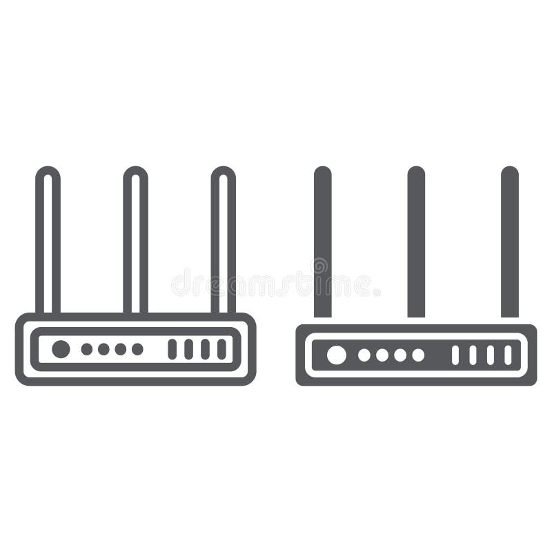Router Thin Line Icon, Internet and Connection, Wifi Sign, Vector ...