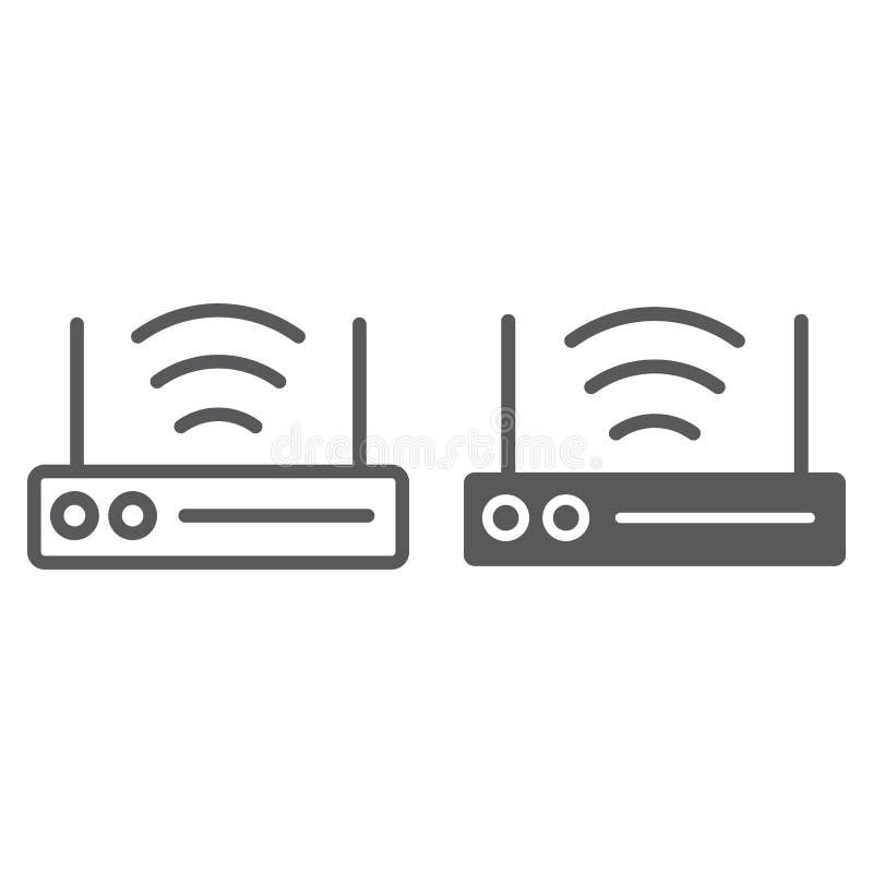 Wifi Router Line and Glyph Icon, Technology and Device, Wireless ...