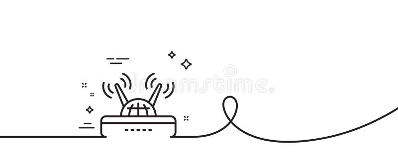 Wifi Router Line Icon. Computer Component Sign. Internet Symbol ...