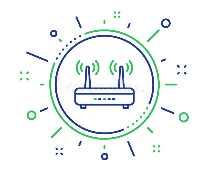 Wifi Router Line Icon. Computer Component Sign. Internet Symbol. Vector ... Wifi Router Line Icon. Computer Component Sign. Internet Symbol. Vector ...