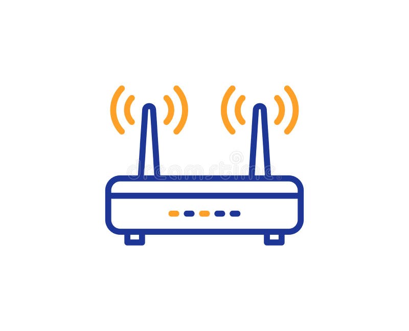 Wifi Router Line Icon. Computer Component Sign. Internet Symbol. Vector Stock Vector ...