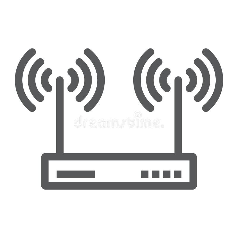 No Wifi Line Icon, Prohibited and Ban, Internet Forbidden Sign, Vector ...