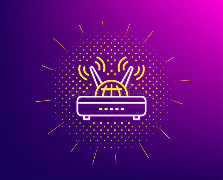 Wifi Router Line Icon. Computer Component Sign. Internet Symbol. Vector Stock Vector ...