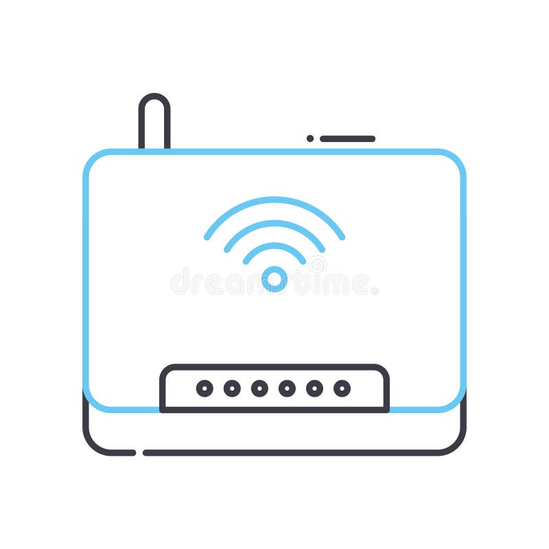 Wifi Router Line Icon, Outline Symbol, Vector Illustration, Concept ... Wifi Router Line Icon, Outline Symbol, Vector Illustration, Concept ...