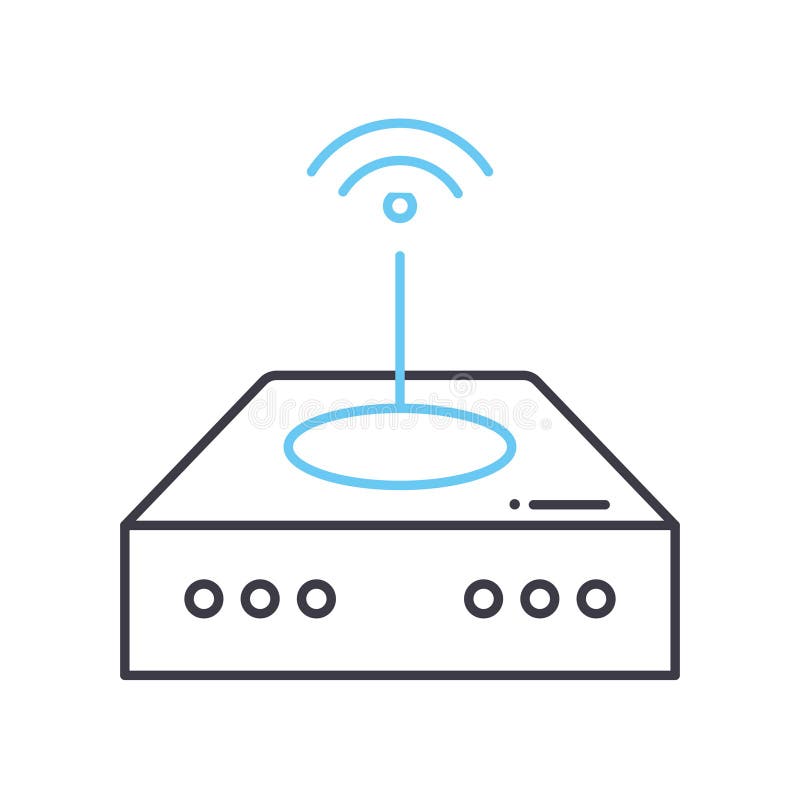 Wifi Router Line Icon, Outline Symbol, Vector Illustration, Concept ... Wifi Router Line Icon, Outline Symbol, Vector Illustration, Concept ...
