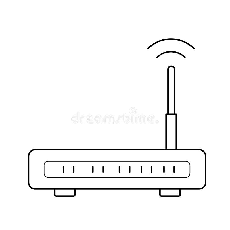 Wifi Router Hand Drawn Outline Doodle Icon. Stock Vector - Illustration ...