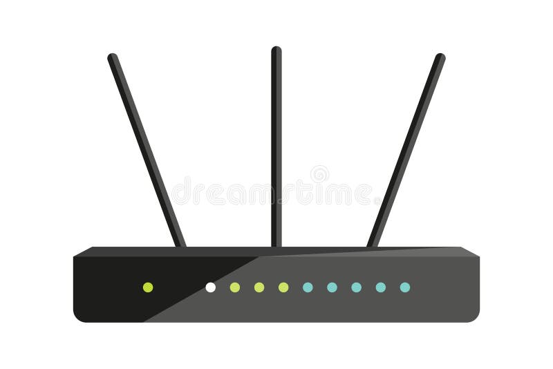 Wifi Router Modem Electronic Gadget Pc Black Flat Stock Illustration ...