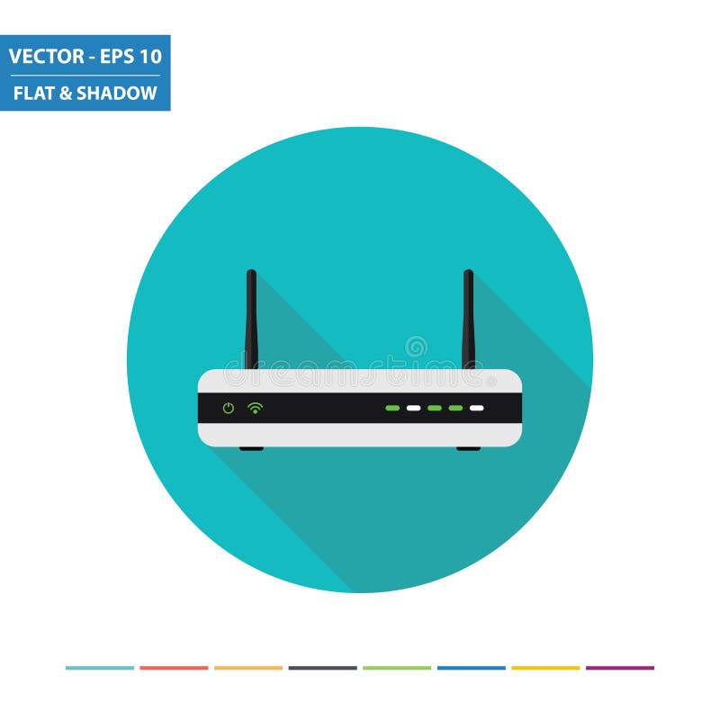 WiFi Router - Modem Flat Icon Stock Vector - Illustration of local ...