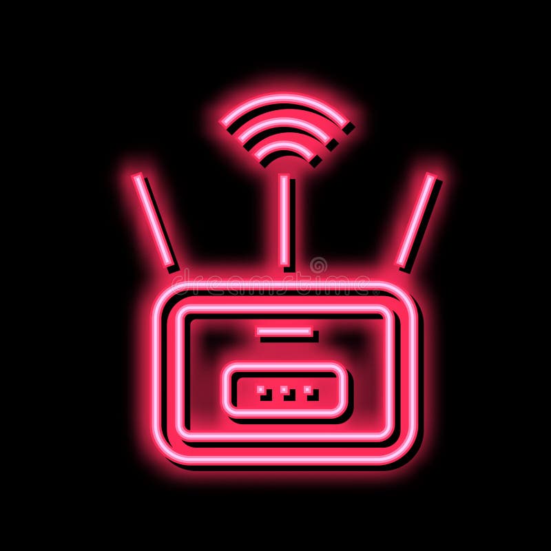 Wifi Router Neon Glow Icon Illustration Stock Vector - Illustration of ...